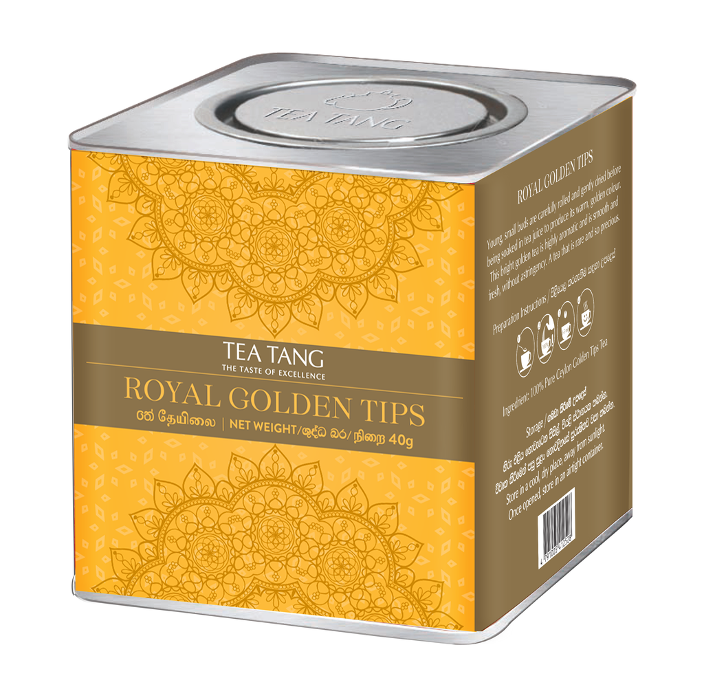 CEYLON ORGINAL ROYAL GOLDEN TIPS 30G METAL CAN – Tea Tang (Pvt) Ltd