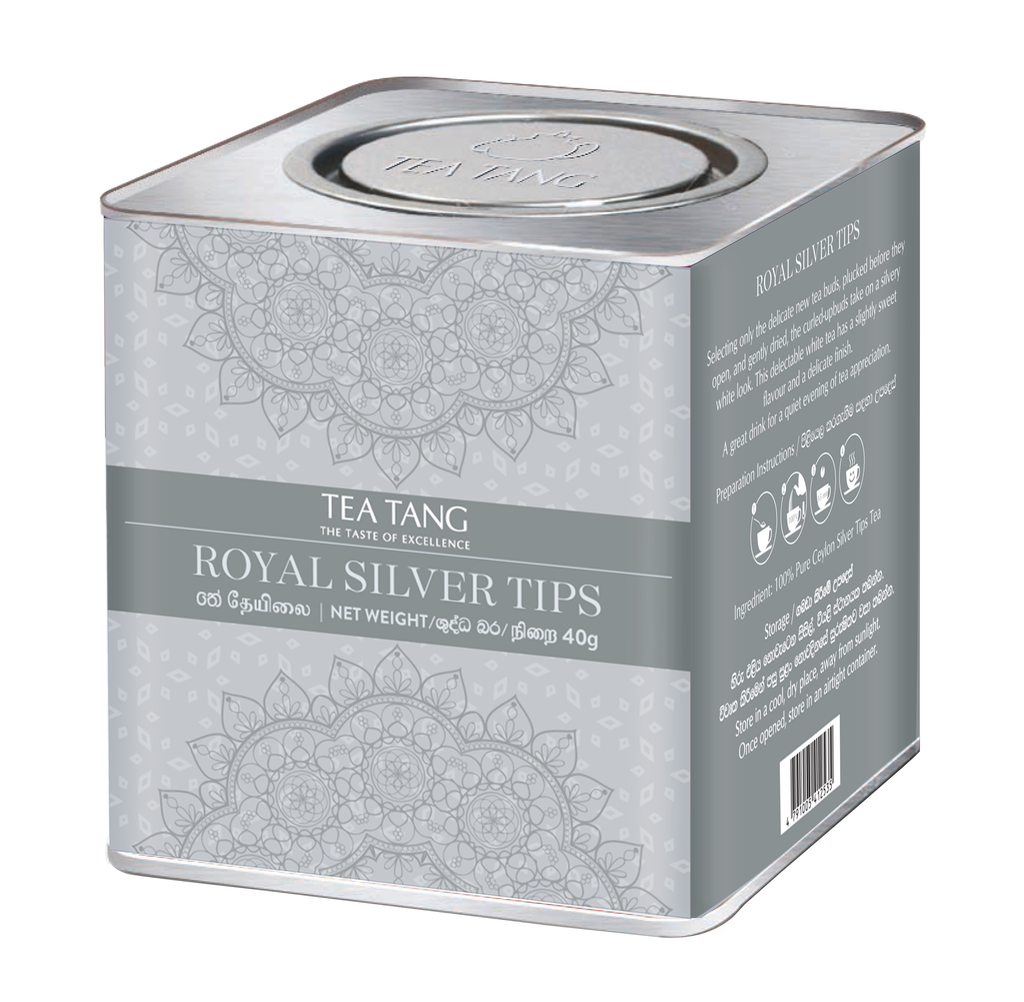 CEYLON ORGINAL ROYAL SILVER TIPS 30G METAL CAN – Tea Tang (Pvt) Ltd